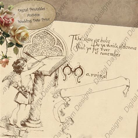 Scrapbook Wedding Keepsake Instant Download Printable Vintage Wedding