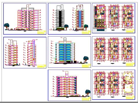 Edificio De Viviendas De 8 Pisos En Autocad Cad 153 Mb Bibliocad