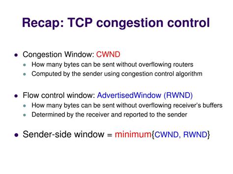 Ppt Understanding Tcp Congestion Control Part Ii Details Powerpoint