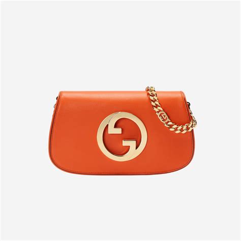 구찌 블론디 스몰 숄더백 오렌지 레더 Gucci Kream