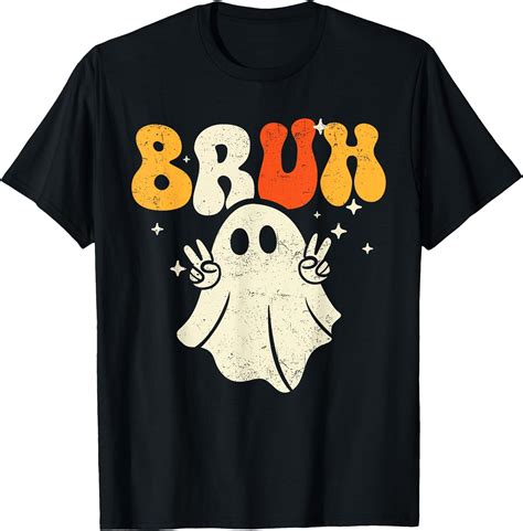 Hot Trending Tee With Bruh Ghost Halowen Cute Ghost Candy