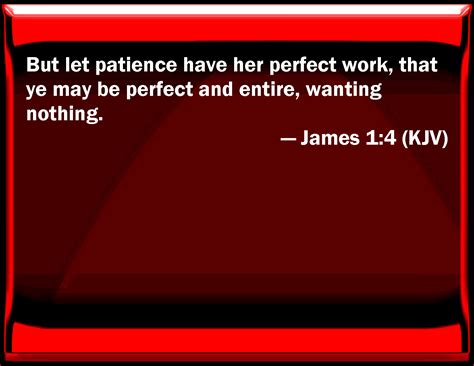 James 14 But Let Patience Have Her Perfect Work That You May Be