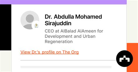 Dr Abdulla Mohamed Sirajuddin Ceo At Albalad Alameen For Development