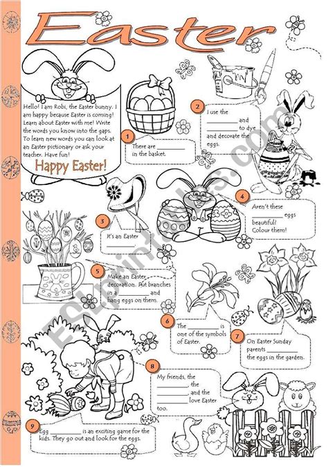 Easter Worksheets Esl Printable Worksheets