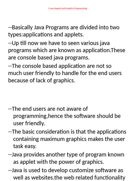 5java Applets And Graphics Programming Pdf Java Programming