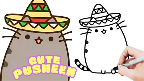 💗hvordan Tegner Du Mexican Pusheen Kitty SØt Og Enkel Tegning Youtube