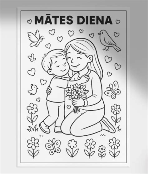 Krāsojamās Lapas Māmiņa Mātes Diena Mācību Materiāli
