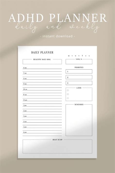 Adhd Schedule Template Adults Free Free Printable Templates