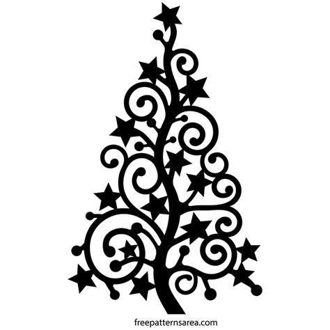 Stylized Christmas Xmas Tree Silhouette Vector Art Free