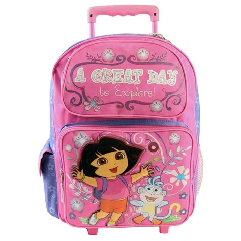 Dora The Explorer Backpack Rolling Large 16 Inch A Great Day To Explor
