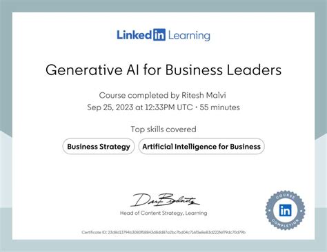 Ritesh Malvi On Linkedin Certificate Of Completion