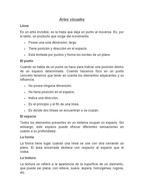 Los Elementos Básicos De Las Artes Visuales Pdf Color Dibujo