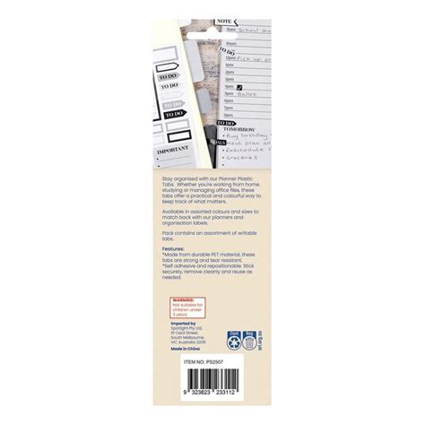Crafters Choice Planner Tabs Medium Mono