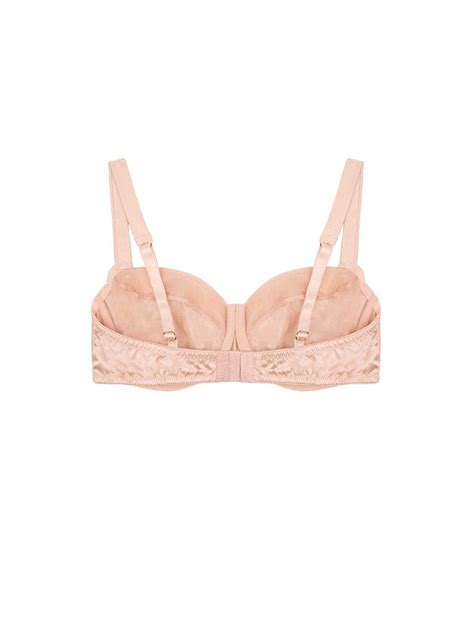 Silk And Mesh Balcony Bra In Blush Pink Fleur Of England