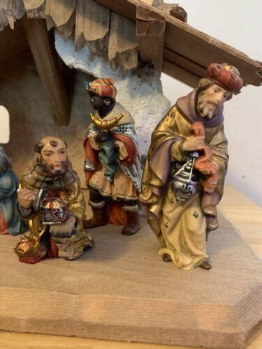 Dolfi Matteo Nativity Set 7 Figures Crèche Val Gardena Italy Wood Hand Carved 4549372172
