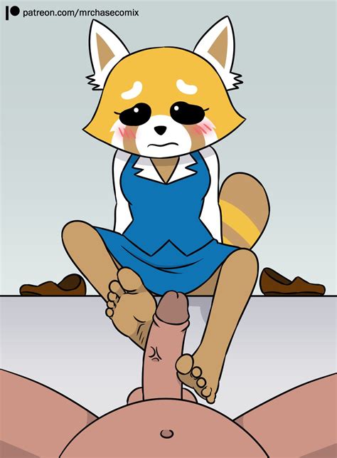 Rule 34 Aggressive Retsuko Ailurid Feet Female Foot Fetish Footjob Hi Res Mammal Mr Chase