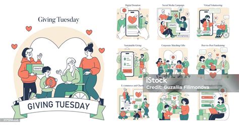Giving Tuesday Flat Vector Illustration Stock Illustration Download