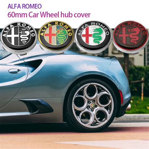 4pcs 60mm Car Wheel Center Hub Cap Badge Rim Lid For Alfa Romeo Giulia