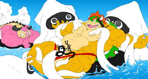 Rule 34 Blooper Bowser Green Shell Horns Koopa Male Only Mario