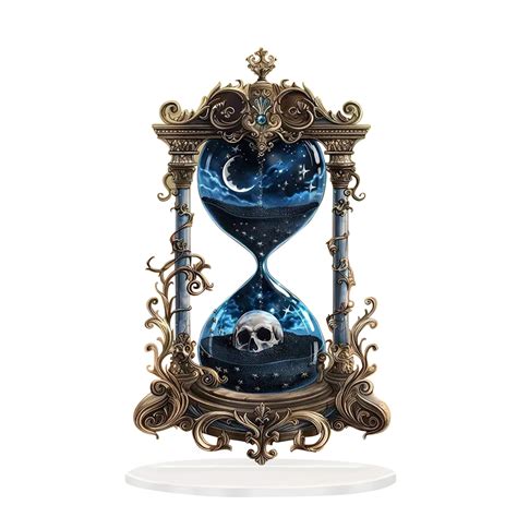 Nvzhuang Sand Timer Table Decorations Gothic Skull In Hourglass Sign 2d
