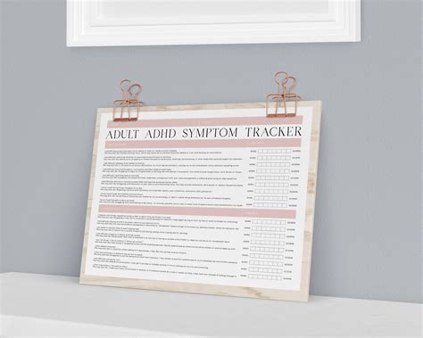 Adult Adhd Symptom Tracker Printable Planner To Track Daily Impact To Aid In Diagnosis Or Self