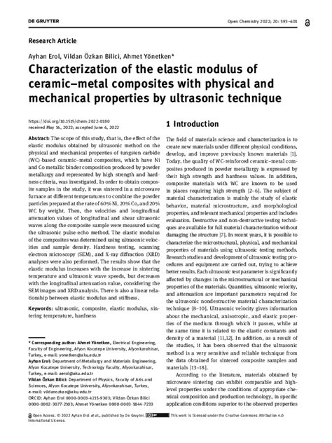 Pdf Characterization Of The Elastic Modulus Of Ceramicmetal