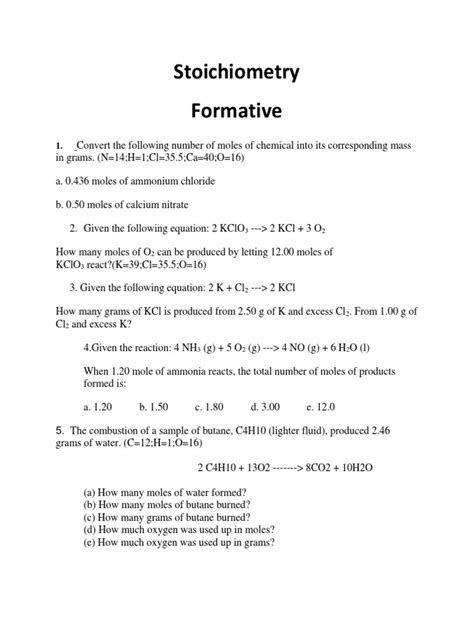 Stiochiometry Pdf