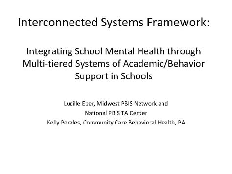 Interconnected Systems Framework Integrating School Mental Health Through