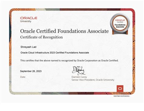 Shreyash Lad On Linkedin Oraclecloud Oci Certification Cloudcomputing Milestoneachieved