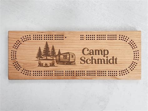 Cribbage Board Camping Crib Board Birthday T For Dad Fathers Day Etsy