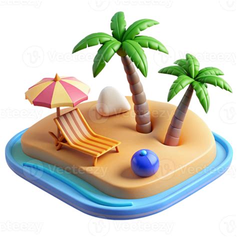 Cute 3d Beach Icon 43216181 Png