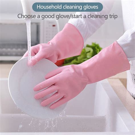 Reusable Rubber Gloves For Dishwashing Cleaning Grippy Latex Dish