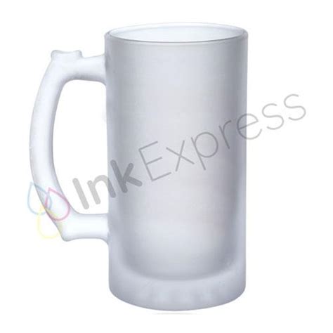16oz Frosted Glass Beer Stein Ink Express