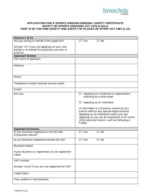 Sports Ground Application Procedure For A Safety Certificate Doc