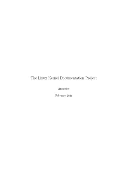 The Linux Kernel Documentation Project Pdf Office Equipment Computer Programming