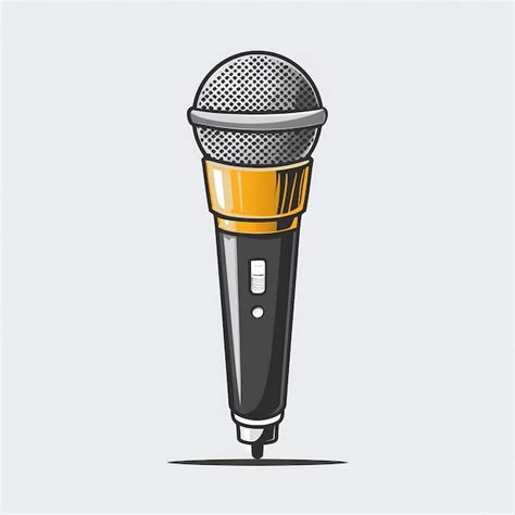 A Drawing Of A Microphone With A Yellow Top That Says The Word On It