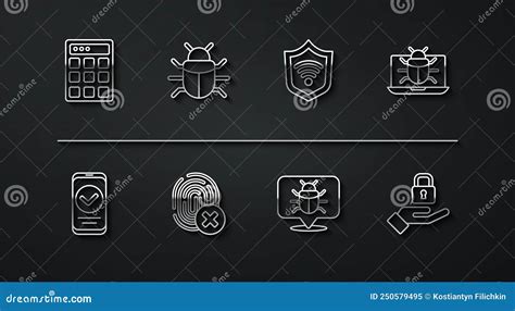 Set Line Password Protection Smartphone System Bug Monitor Cancelled Fingerprint Lock Hand