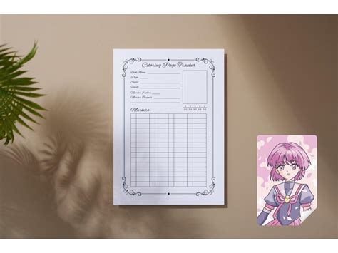 Coloring Page Tracker Solution Mangas Coloring Tracker Template Marker Tracker Adult
