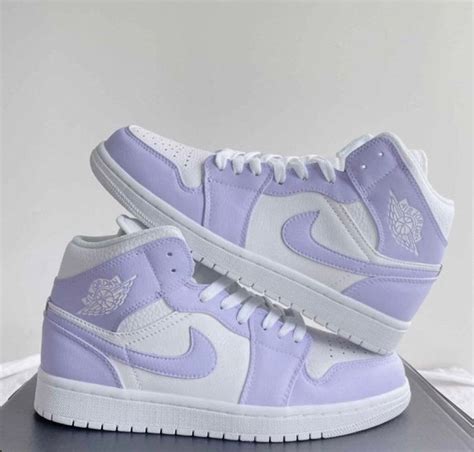 Light Purple Custom Air Jordan 1 Cute Nike Shoes Nike Fashion Shoes
