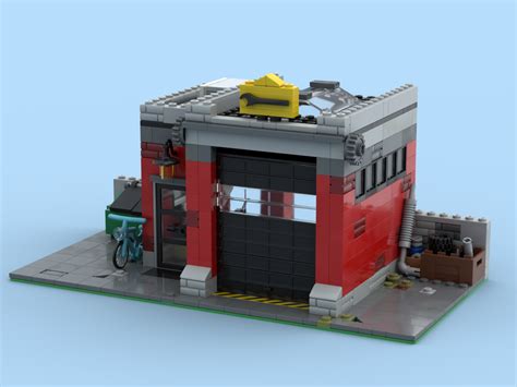 Lego Moc Car Repair Garage By Benvelor Rebrickable Build With Lego