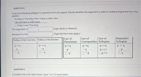 Solved Question 4draw The Following Syllogism In Symbolic