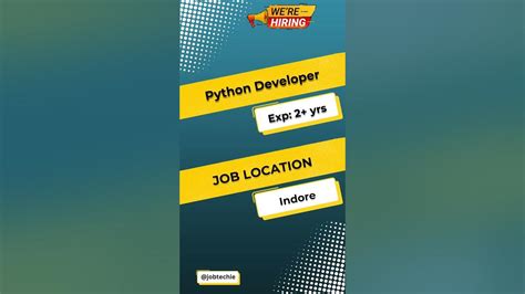 Job Of The Day Pythondeveloper Indorecity Applynow Immediatejoiner