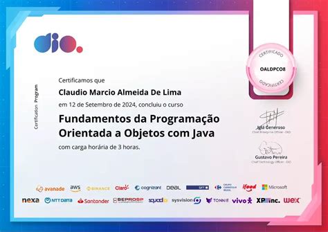 Fundamentos Da Programação Orientada A Objetos Com Java Claudio Marcio De Lima