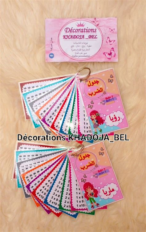 بطاقات جدول الضرب