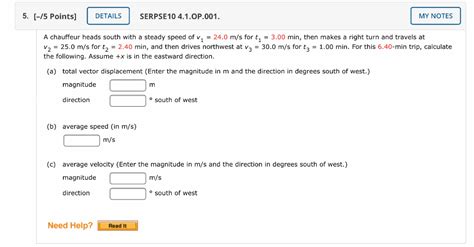 Solved 5 [ 15 Points] Details Serpse10 4 1 Op 001 My Notes