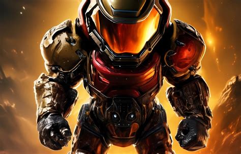 Wallpaper Costume Helmet Doom Ai Art Mini Doom The Executioner For Mobile And Desktop