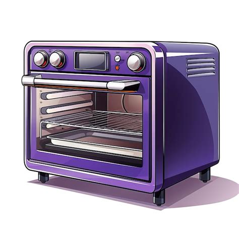 Purple Color Toaster Oven Isometric Vector White Backgrou Premium Ai