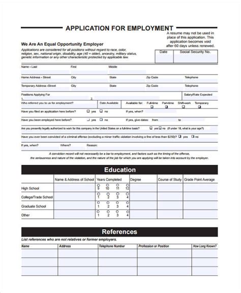 33 Job Application Templates