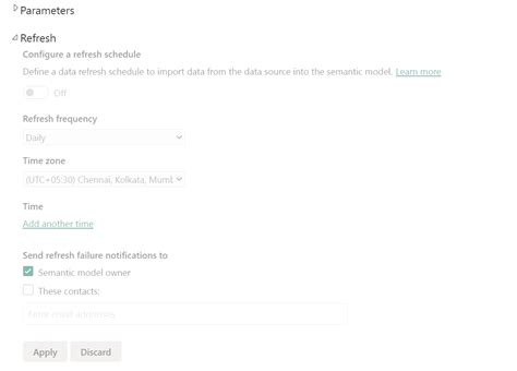 solved refresh schedule is disabled in power bi pro microsoft fabric