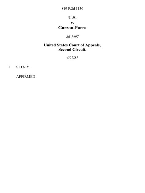 United States V Garzon Parra 819 F2d 1130 2d Cir 1987 Pdf